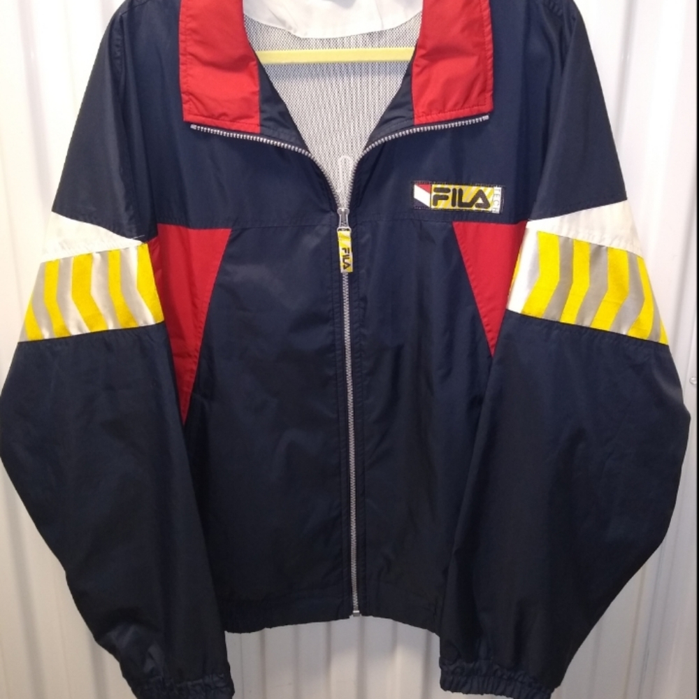 Rare Vtg 90's Fila Tech Windbreaker Jacket Size Xl - Gem